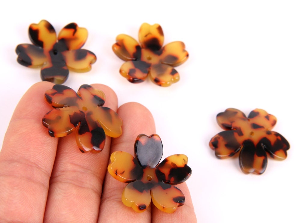 6PCS Tortoise Shell Acetate Acrylic Earring Charms-sakura - Etsy