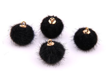 Pom Pom Earring Charms Fur Ball Pendant Aluminum Alloy - Etsy