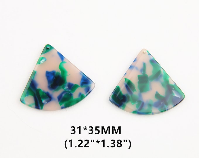 Acetate Fan Charms Fan Earrings and Pendant Earring Findings Jewelry ...