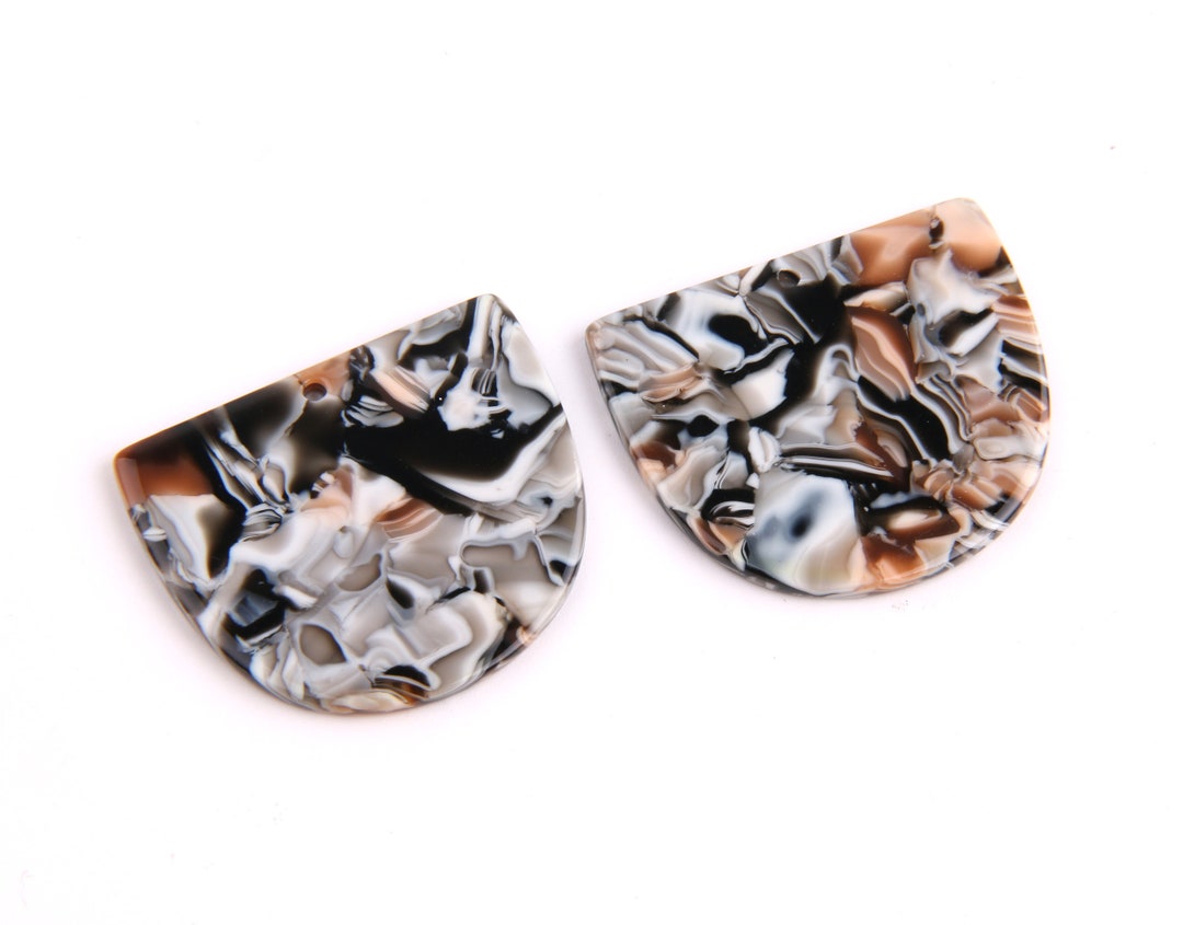 6PCS Tortoise Shell Acetate Acrylic Earring Charms-d Shaped - Etsy