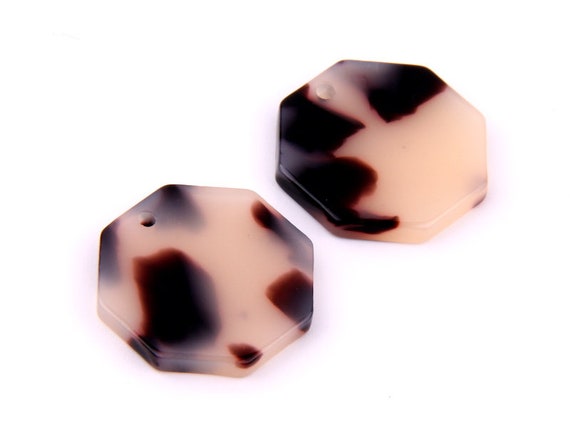 6pcs Tortoise Shell Acetate Acrylic Earring Octagon Shaped | Etsy