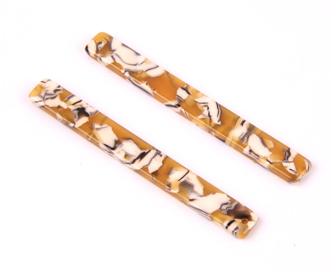 6pcs+tortoise Shell Acetate Acrylic Earring Charm-rectangle and Rod Bar ...
