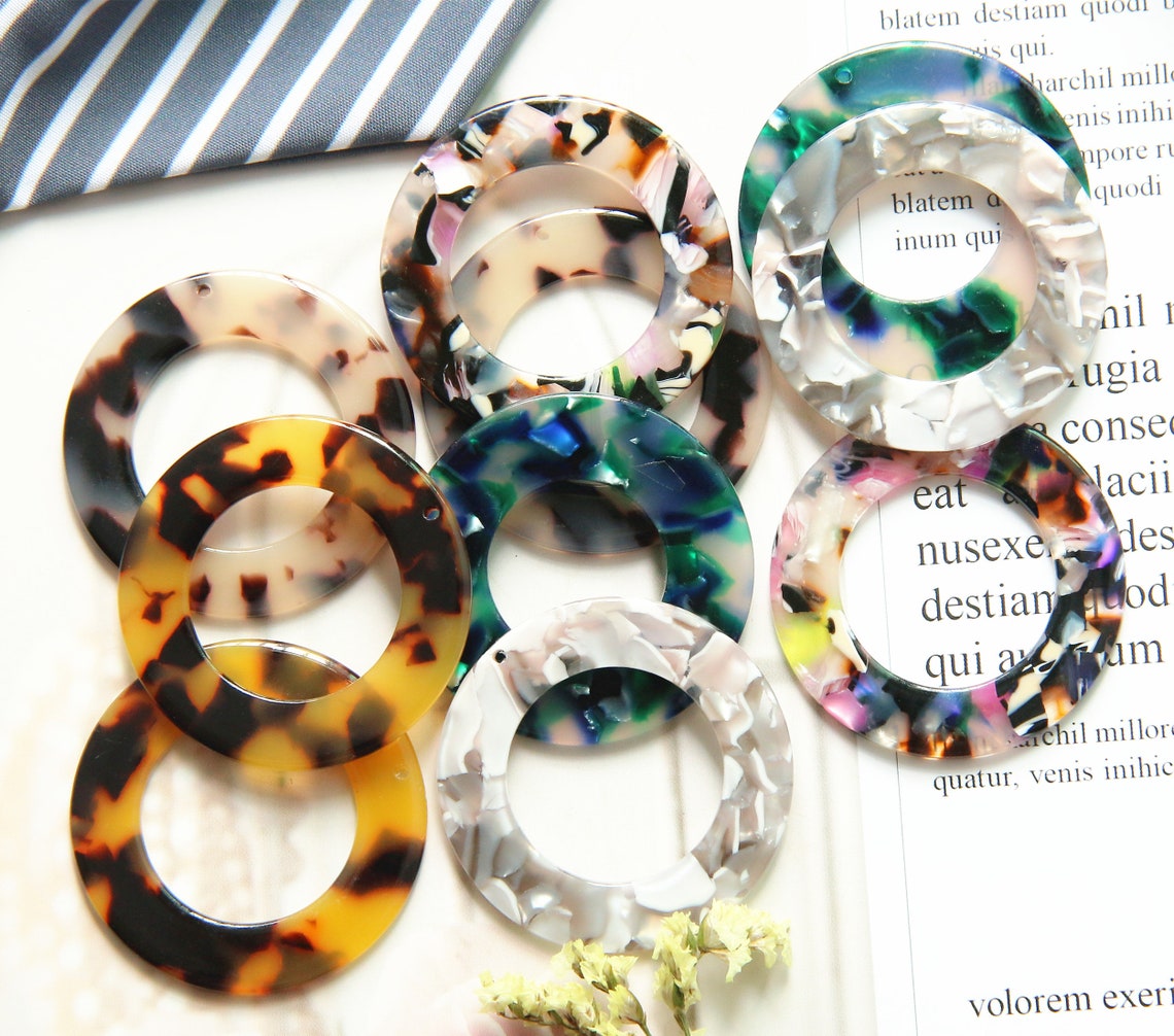 6PCS Tortoise Shell Acetate Acrylic Diy Earring Charms - Etsy
