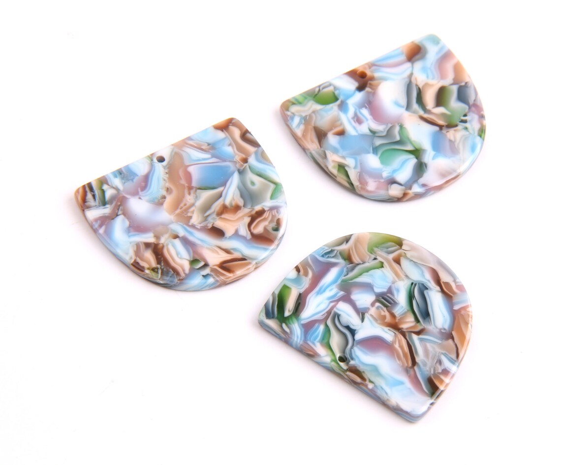 6PCS Tortoise Shell Acetate Acrylic Earring Charms-d Shaped - Etsy