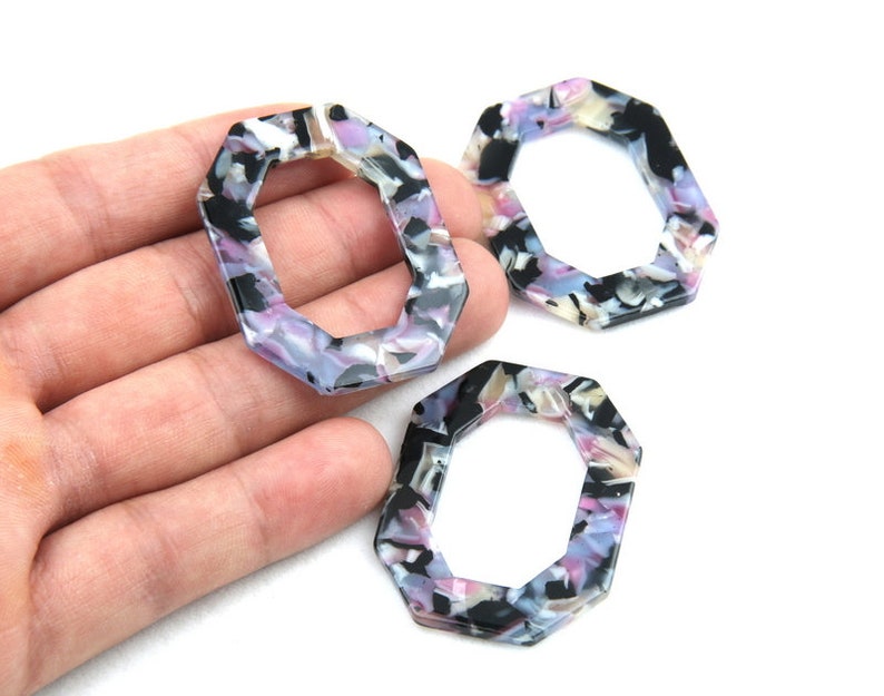 Acetate Acrylic Earring Bigsize Special Hexagonl Shaped Pendant ...