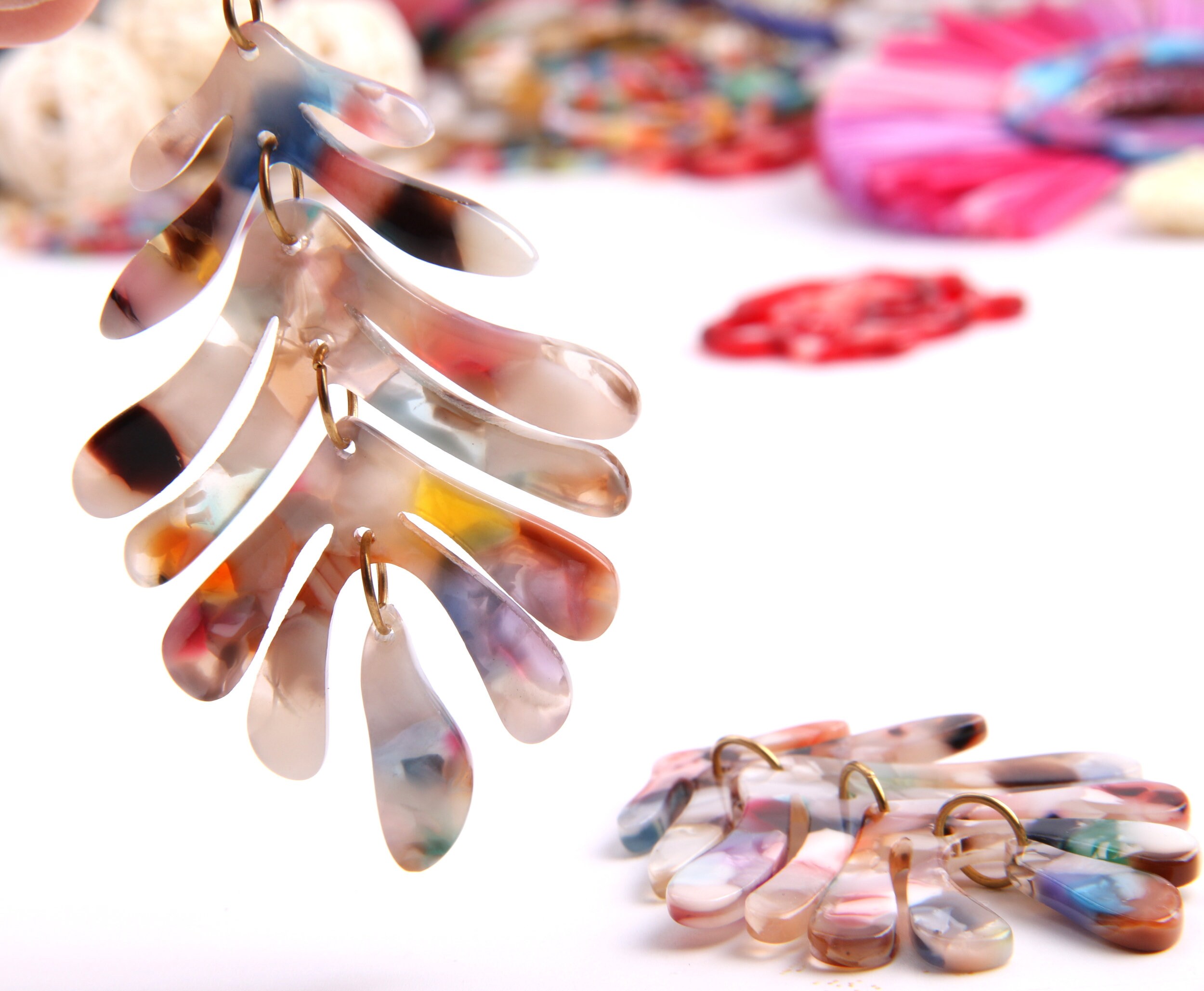 2PCS Tortoise Shell Acetate Acrylic Earring Charms-diamond - Etsy