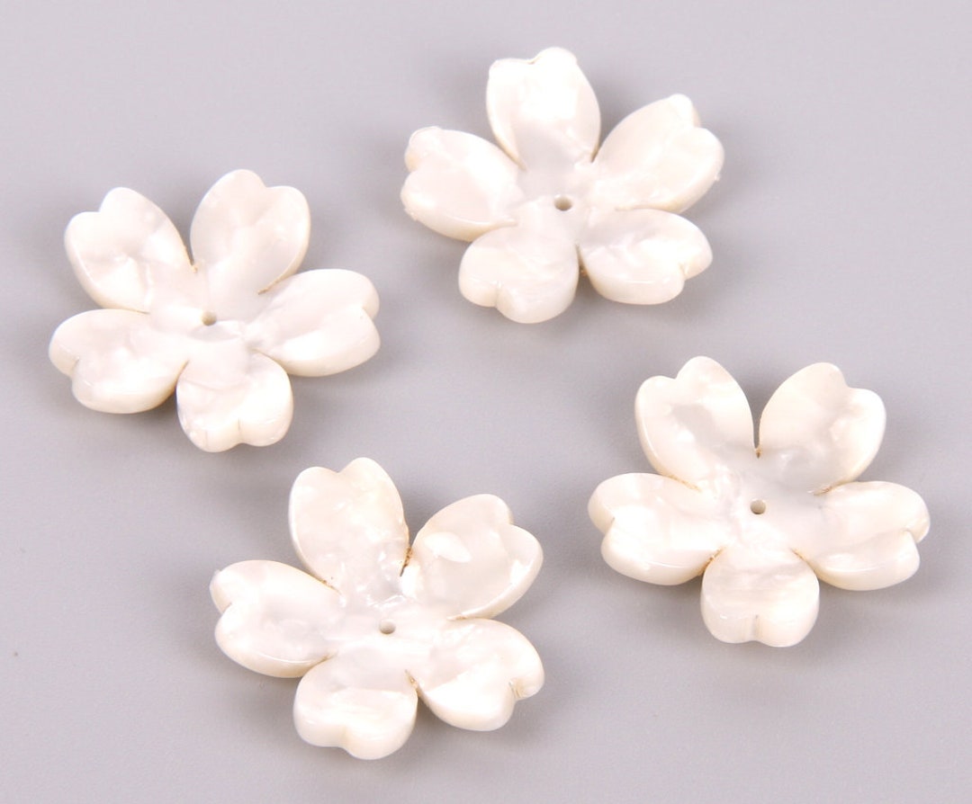 6PCS+ Tortoise Shell Acetate Acrylic Earring Charms-sakura Cherry ...