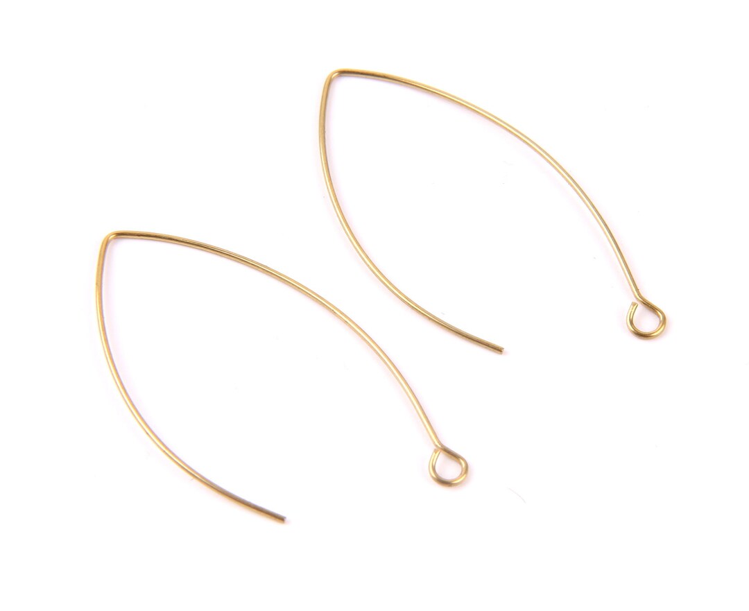20PCS+ Raw Brass Earring Wire Charms -earring Hoop-earring Findings ...