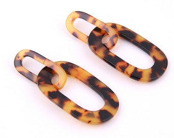 6PCS Tortoise Acetate Acrylic Earring Charms-hexagon Shaped - Etsy