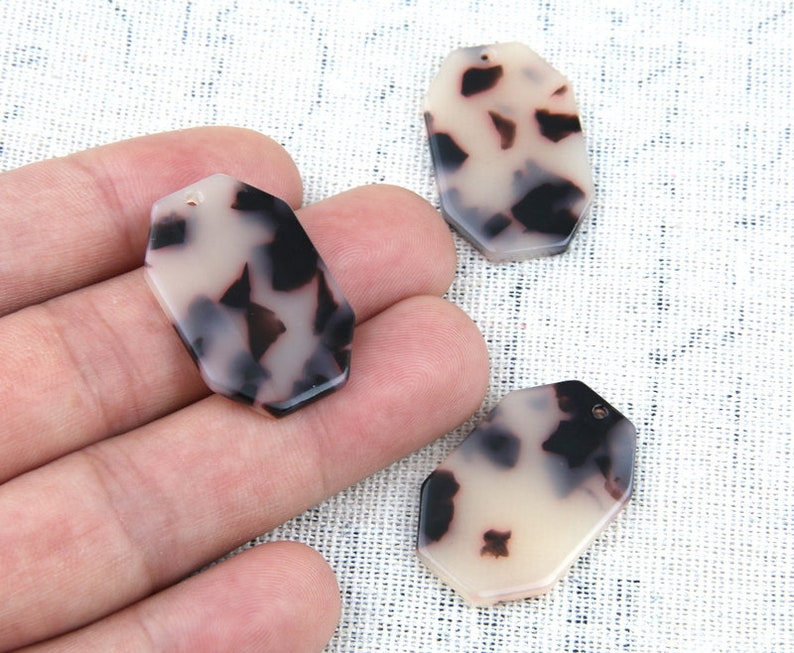 Acetate Acrylic Earring Hexagonl Shaped Pendant Tortoise | Etsy