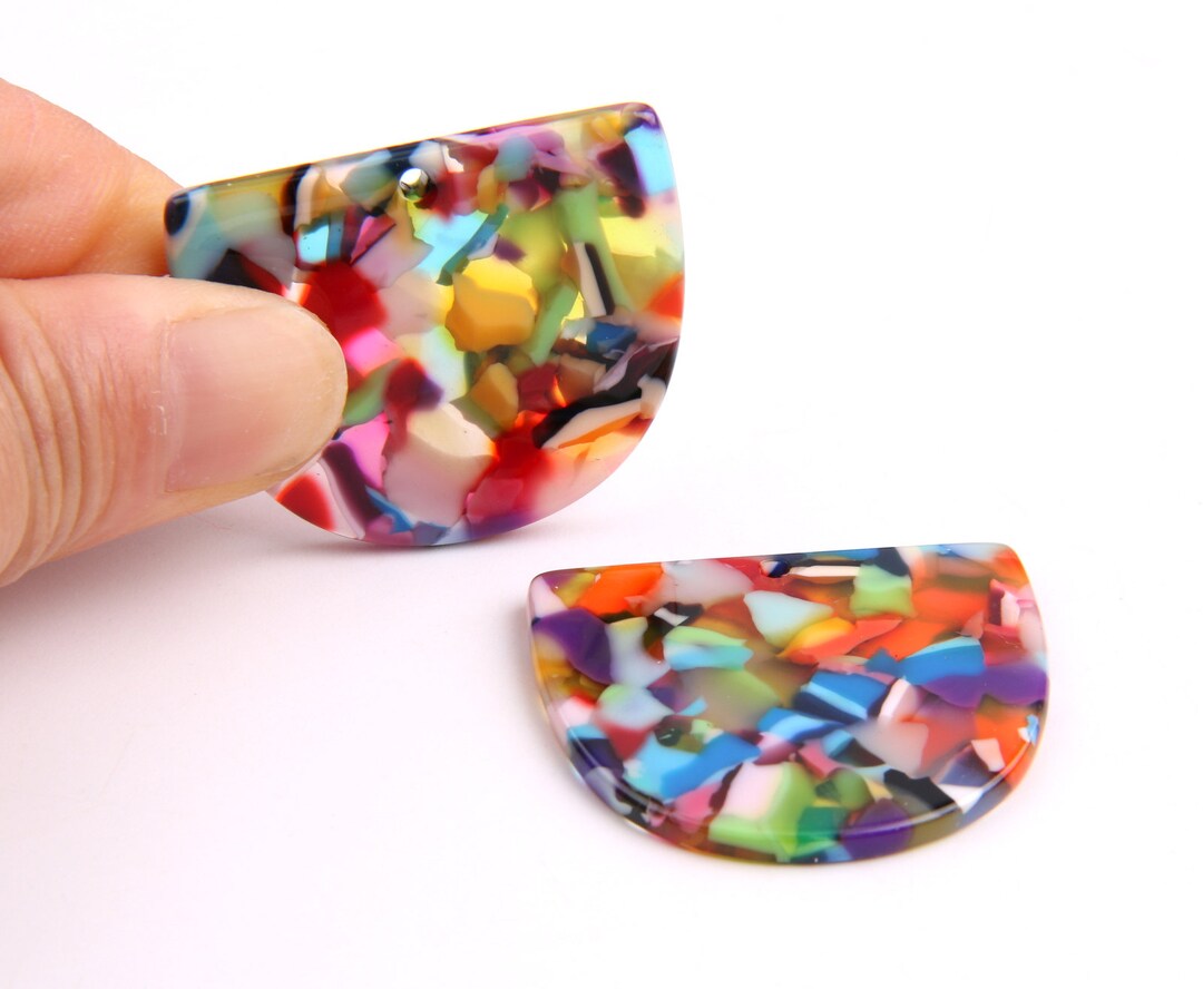 6PCS+ Tortoise Shell Acetate Acrylic Earring Charms-navette Shaped ...