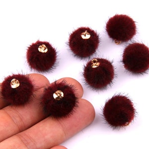 Fur Ball Earring Charms,pom Pom Pendant,aluminum Alloy Ball Inner ...