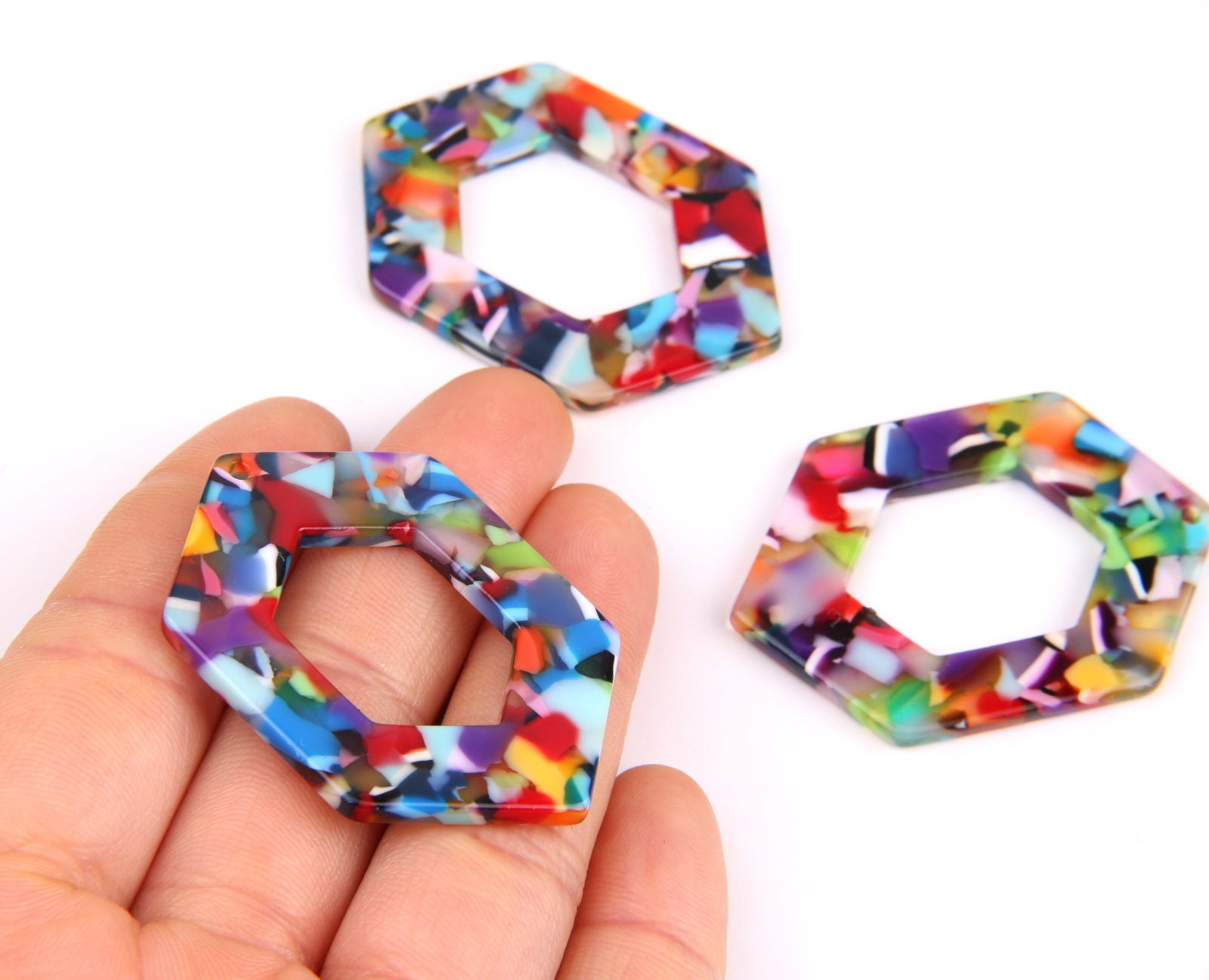 6PCS Tortoise Acetate Acrylic Earring Charms-hexagon Shaped - Etsy