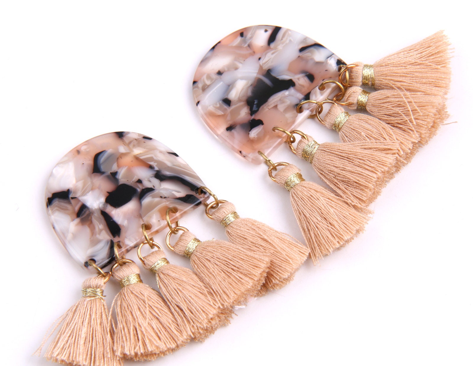 2PCS Tortoise Shell Acetate Acrylic Earring Charms-d Shape - Etsy