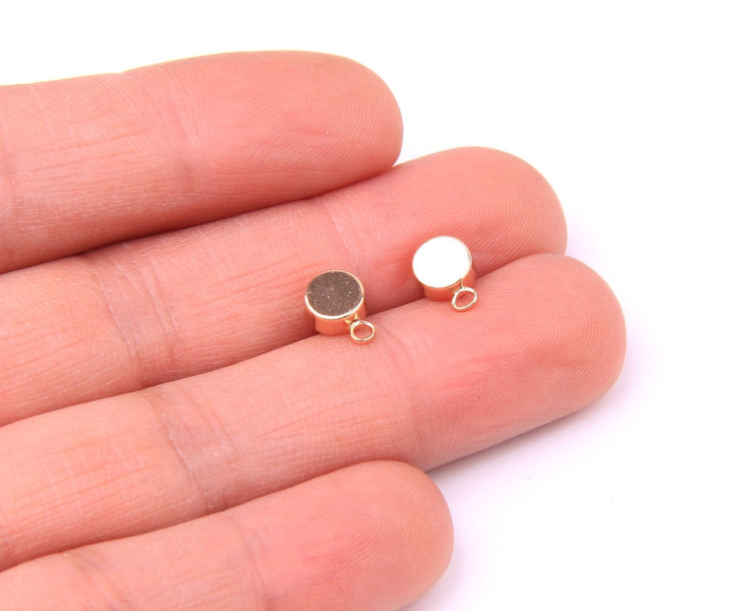 Gold Plated Brass Earring Stud-round Brass Earring Stud Post Connector ...