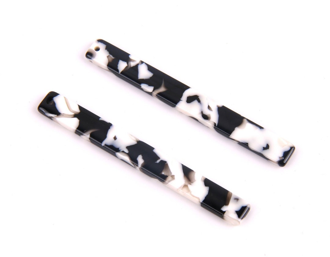6pcs+tortoise Shell Acetate Acrylic Earring Charm-rectangle and Rod Bar ...