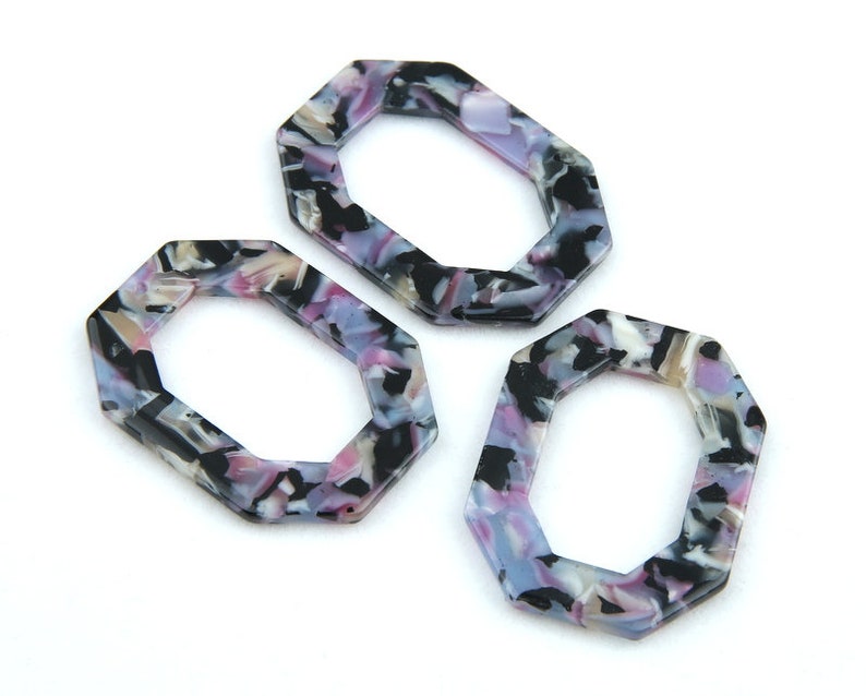 Acetate Acrylic Earring Bigsize Special Hexagonl Shaped Pendant ...