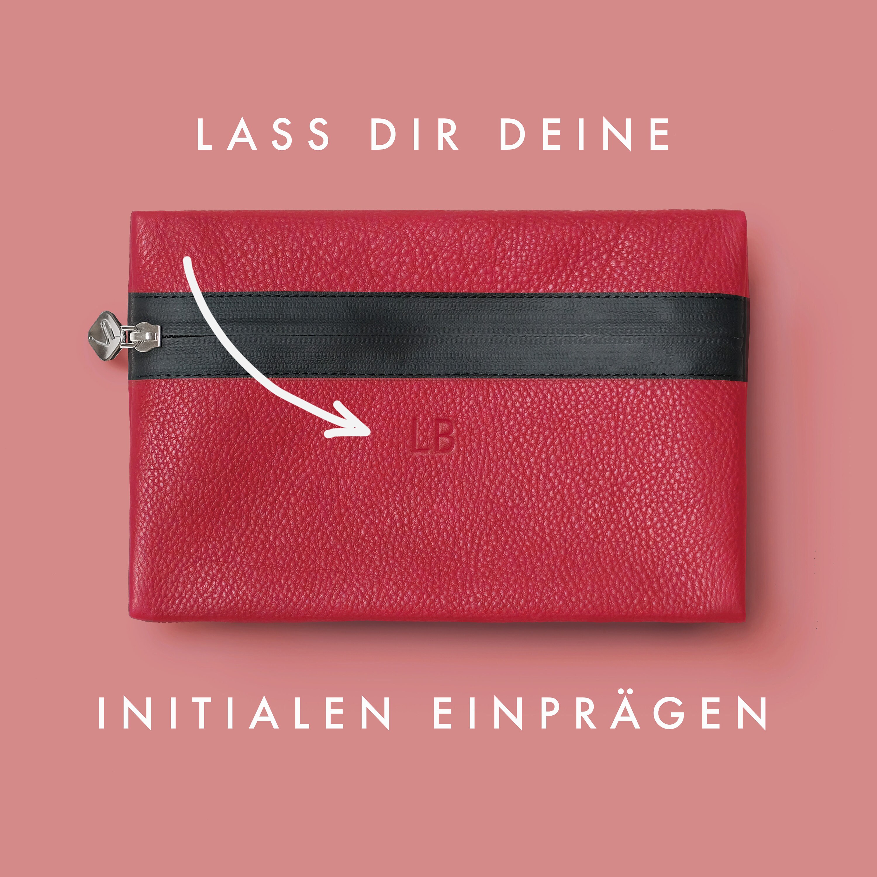 Small Purse Made of Red Vegetable Tanned Leather /raspberry Red Leather ...