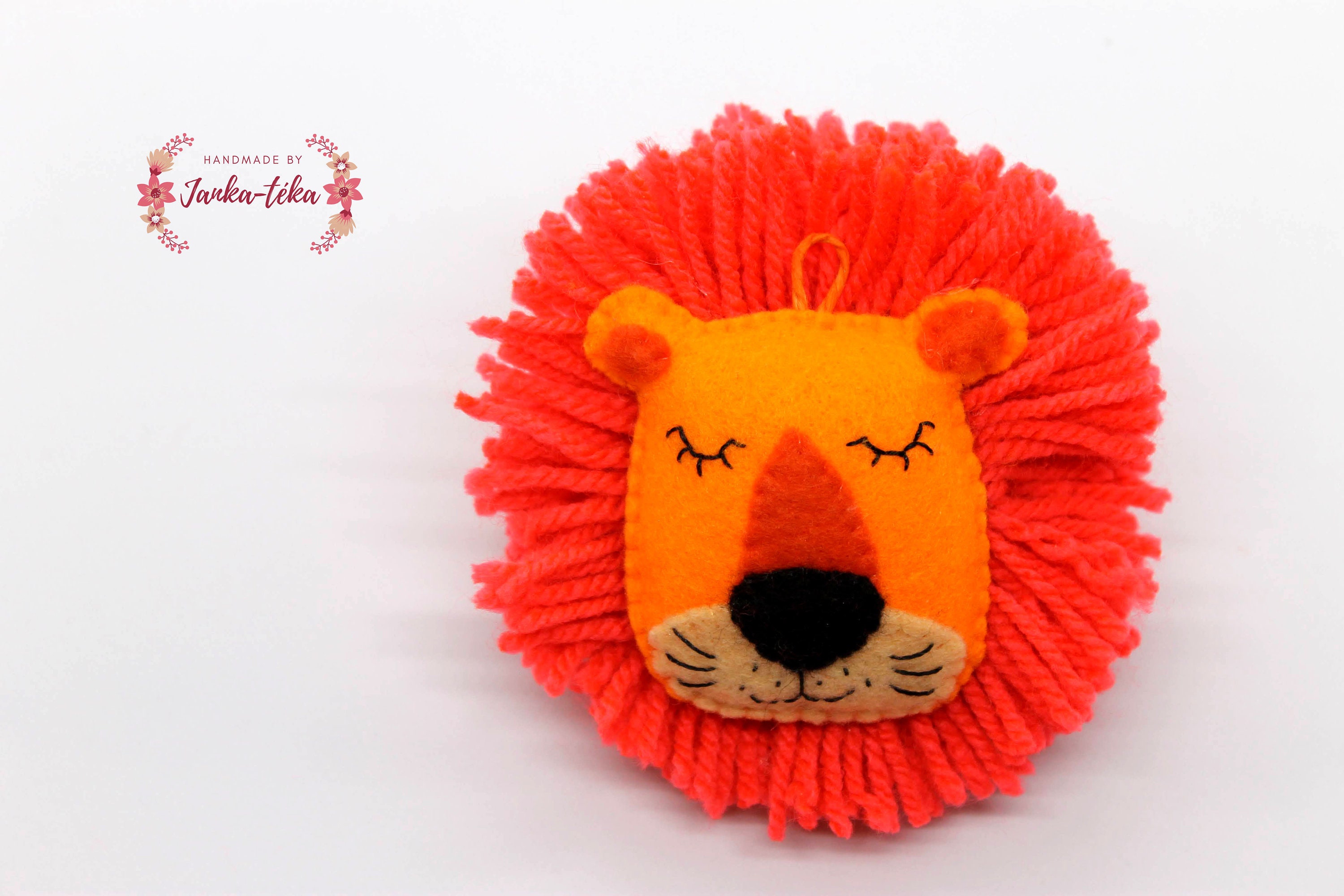 Orange Lion, Felt Big Cat, Lion Keychain, Lion Accessory, Hanging ...