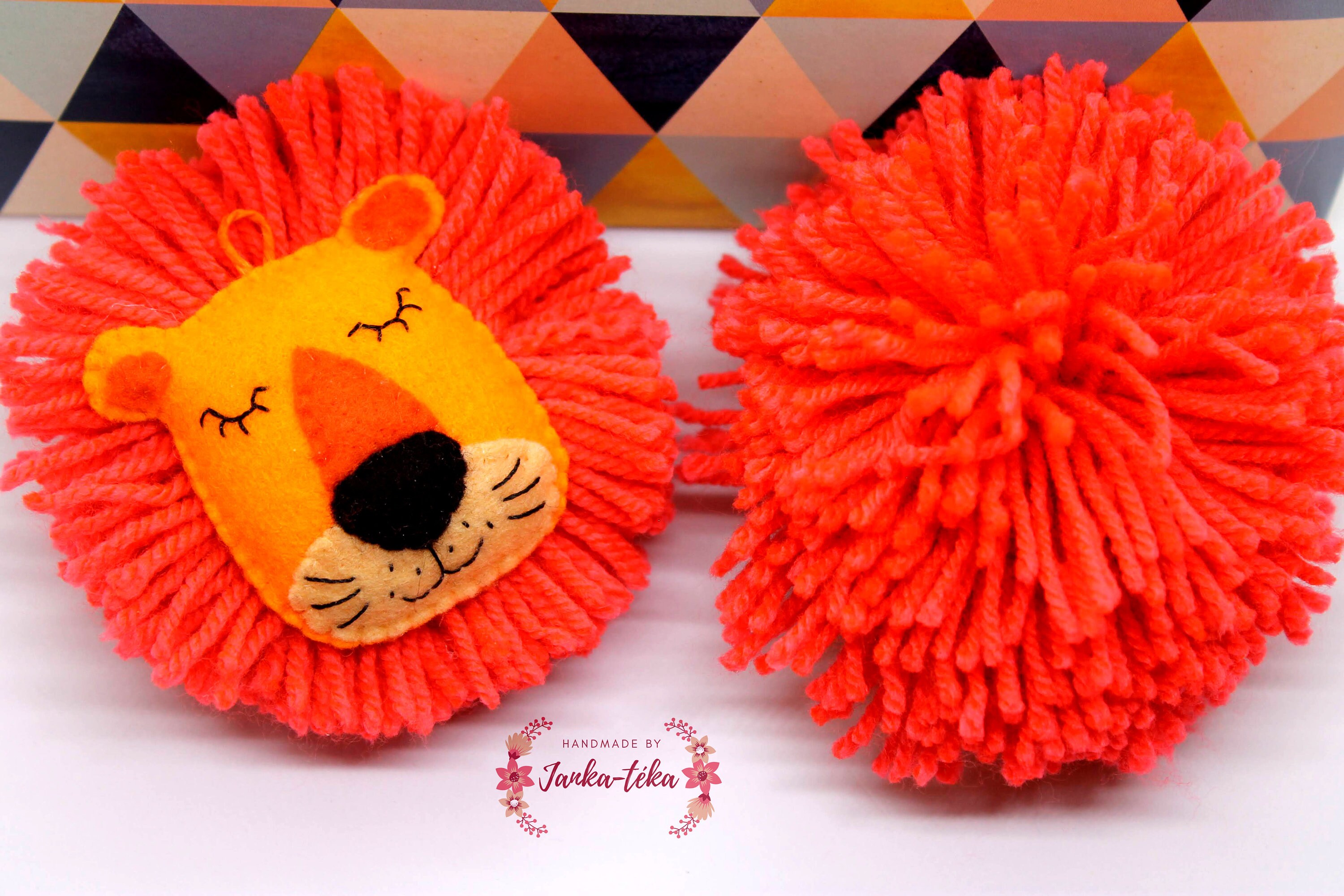 Orange Lion, Felt Big Cat, Lion Keychain, Lion Accessory, Hanging ...