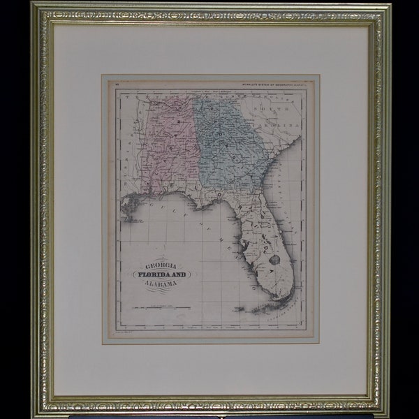 Map of Florida and Georgia - Etsy