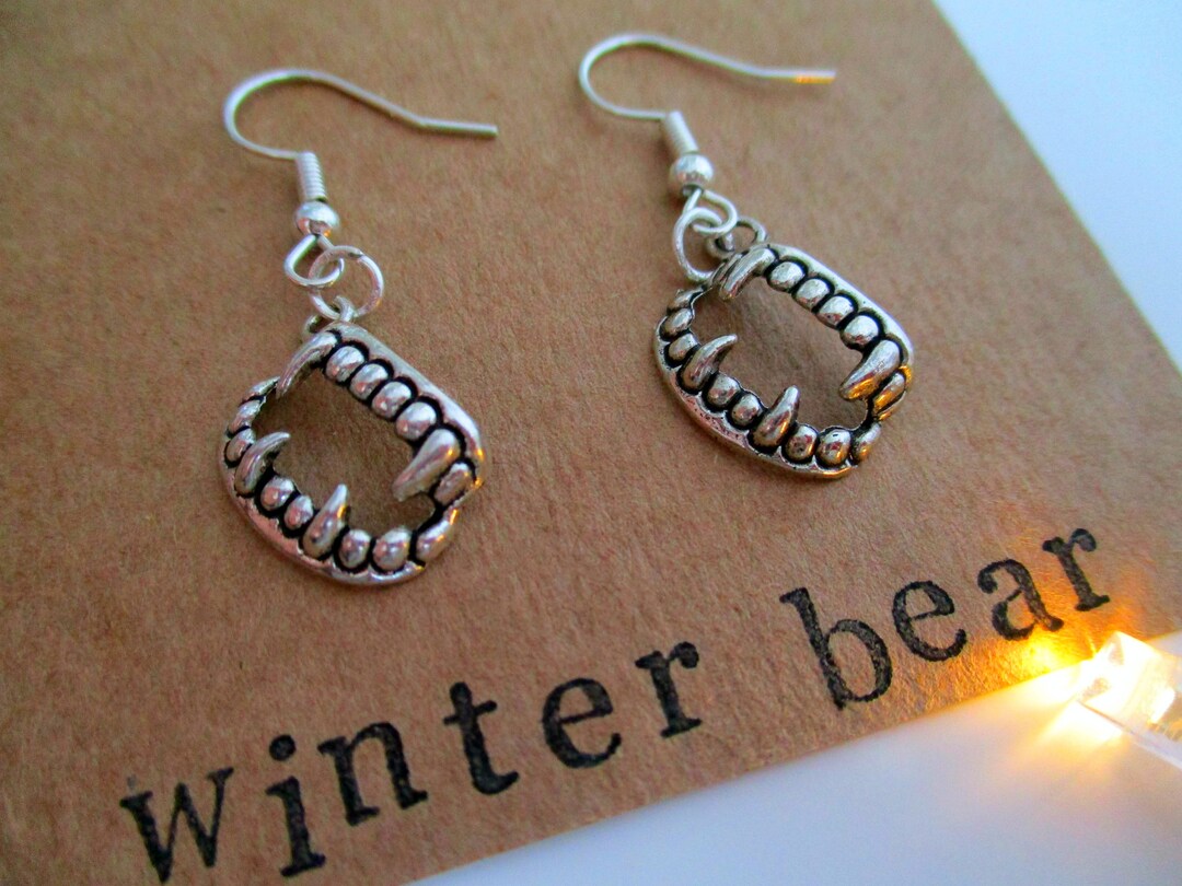 Personalised Vampire Teeth Earrings Halloween Spooky - Etsy