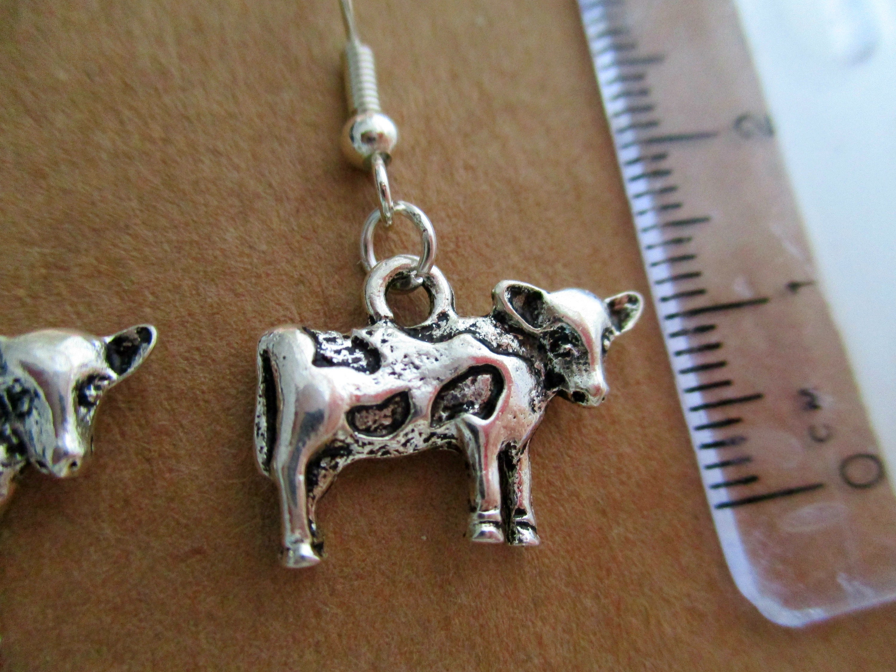 Personalised Cow Earrings Cute Custom Vegan Gift - Etsy UK