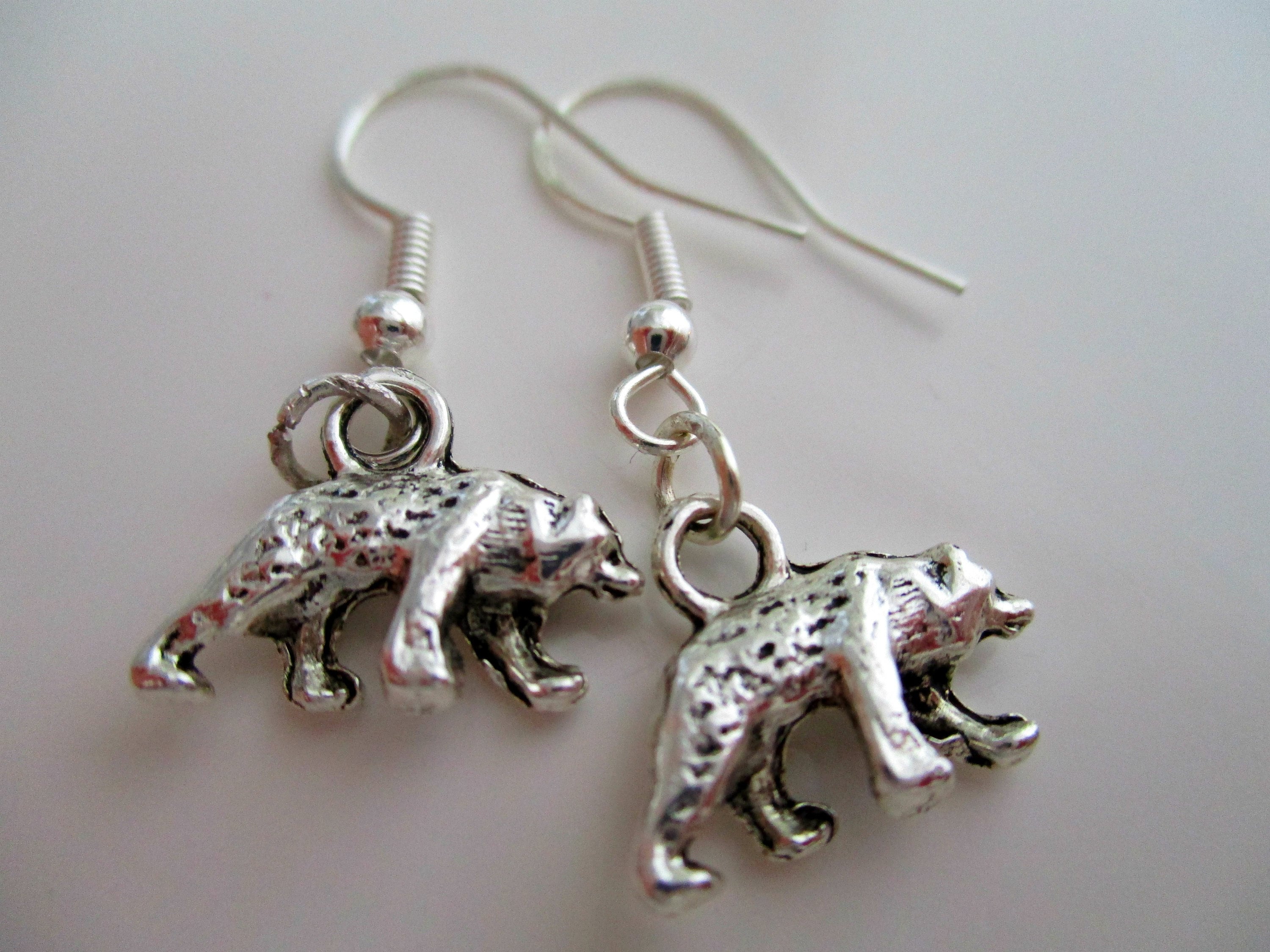 Personalised Bear Earrings Quirky Custom Sterling Silver | Etsy