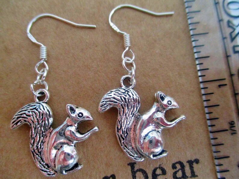 Personalised Squirrel Earrings Woodland Handmade - Etsy UK