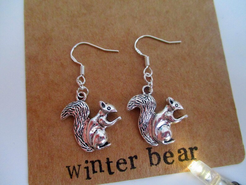 Personalised Squirrel Earrings Woodland Handmade - Etsy UK