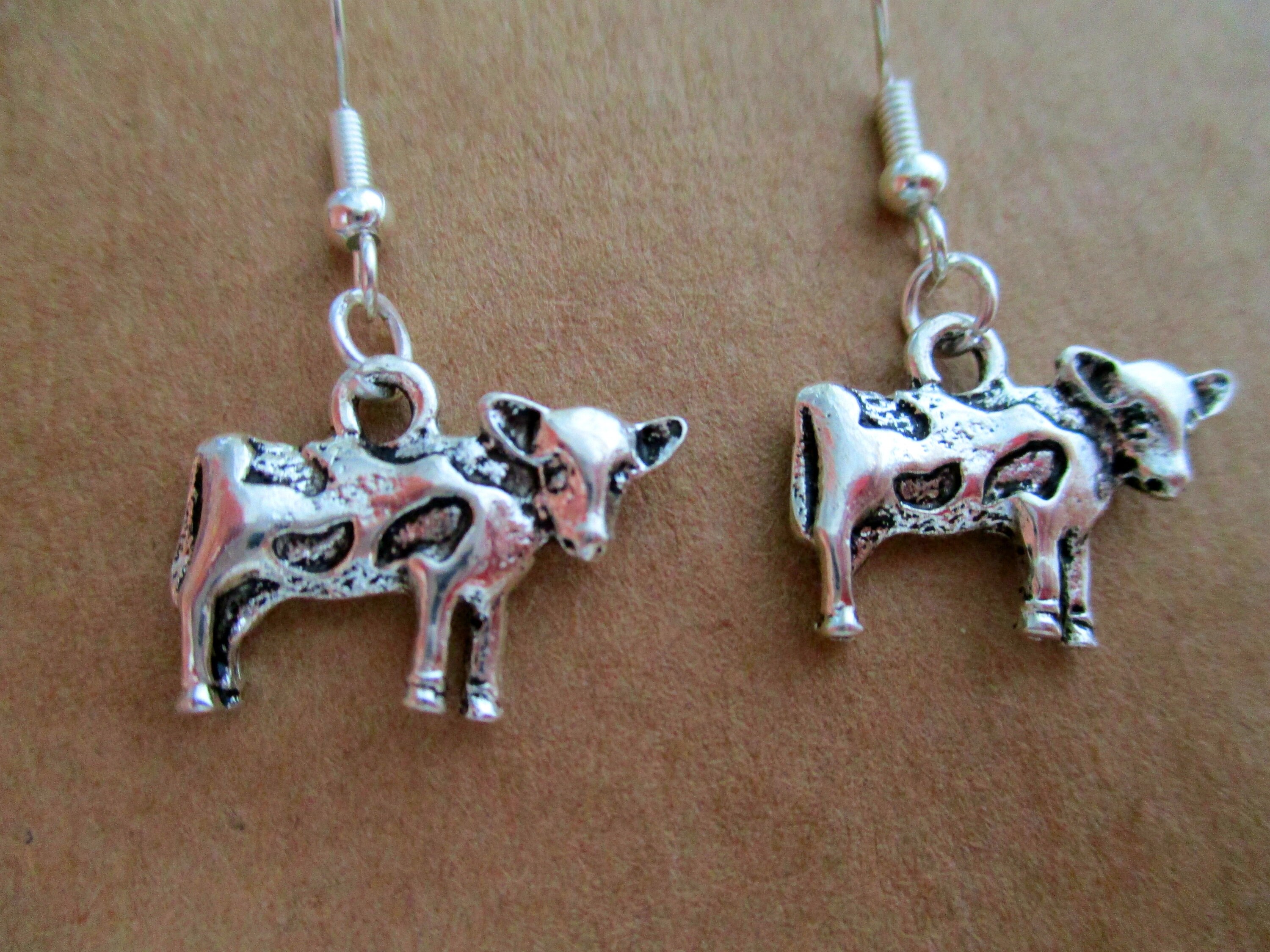 Personalised Cow Earrings Cute Custom Vegan Gift - Etsy UK