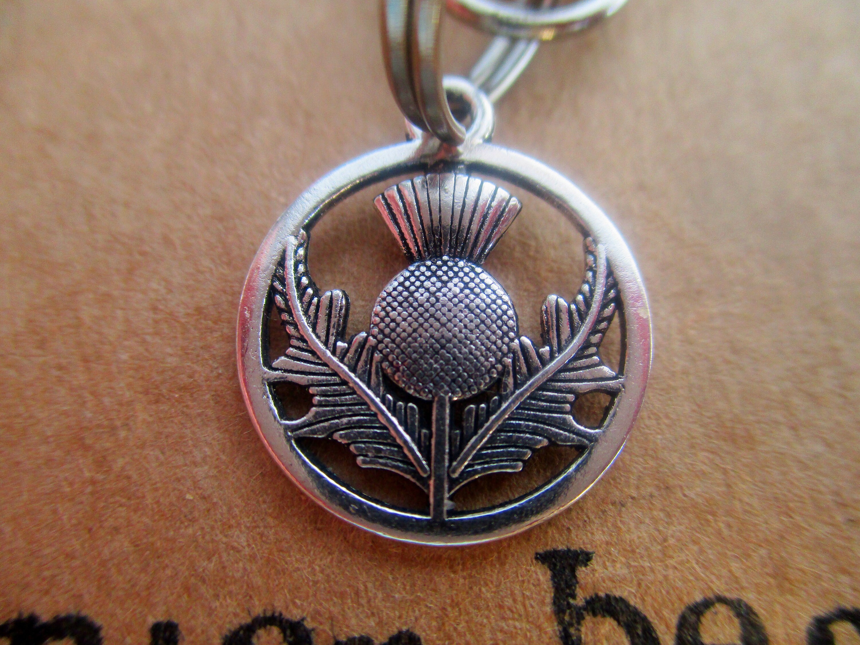 Personalised Thistle Keyring Keychain Bag Charm Scotland - Etsy UK