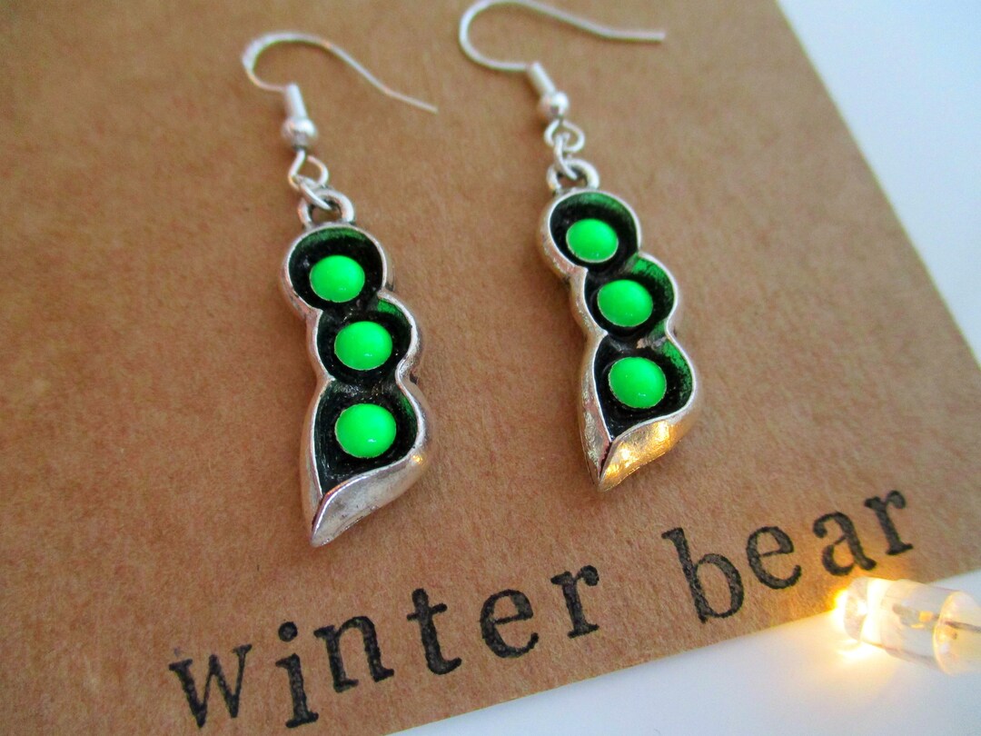 Personalised Peas in a Pod Earrings Friendship Sterling - Etsy UK