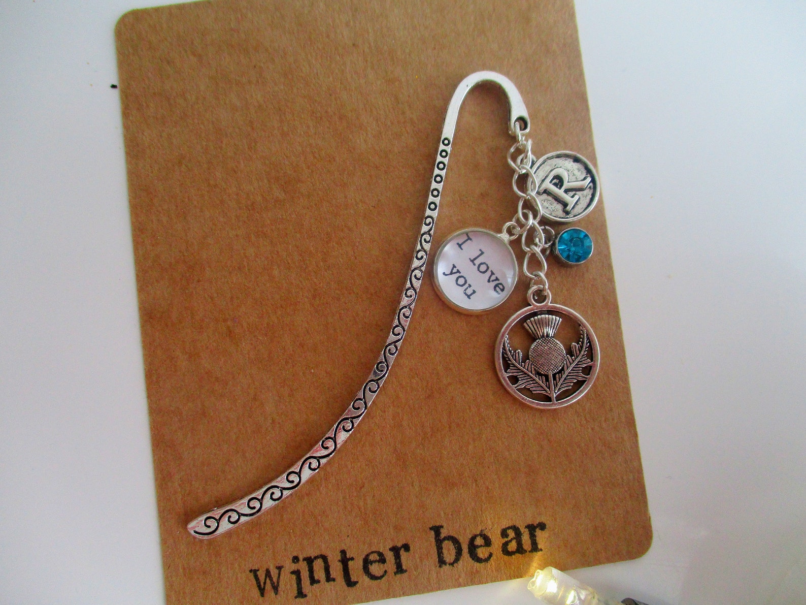 Personalised Thistle Bookmark Birthstone Scottish Gift - Etsy UK