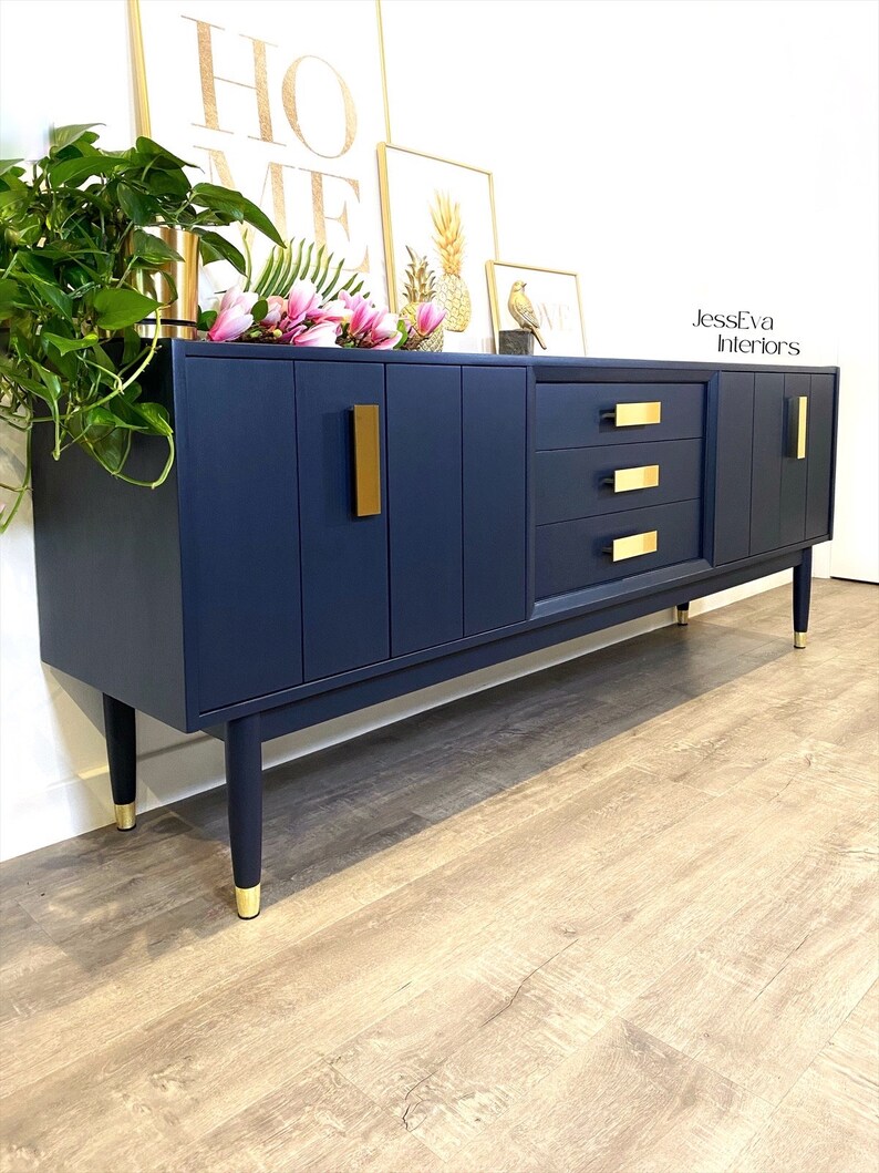 Mid Century Modern Sideboard, Teak Sideboard, G Plan Sideboard, Navy ...