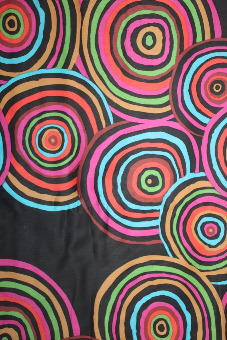 Kaffe Fassett Circles 108 Wide Back / Backing Fabric Circles black in ...