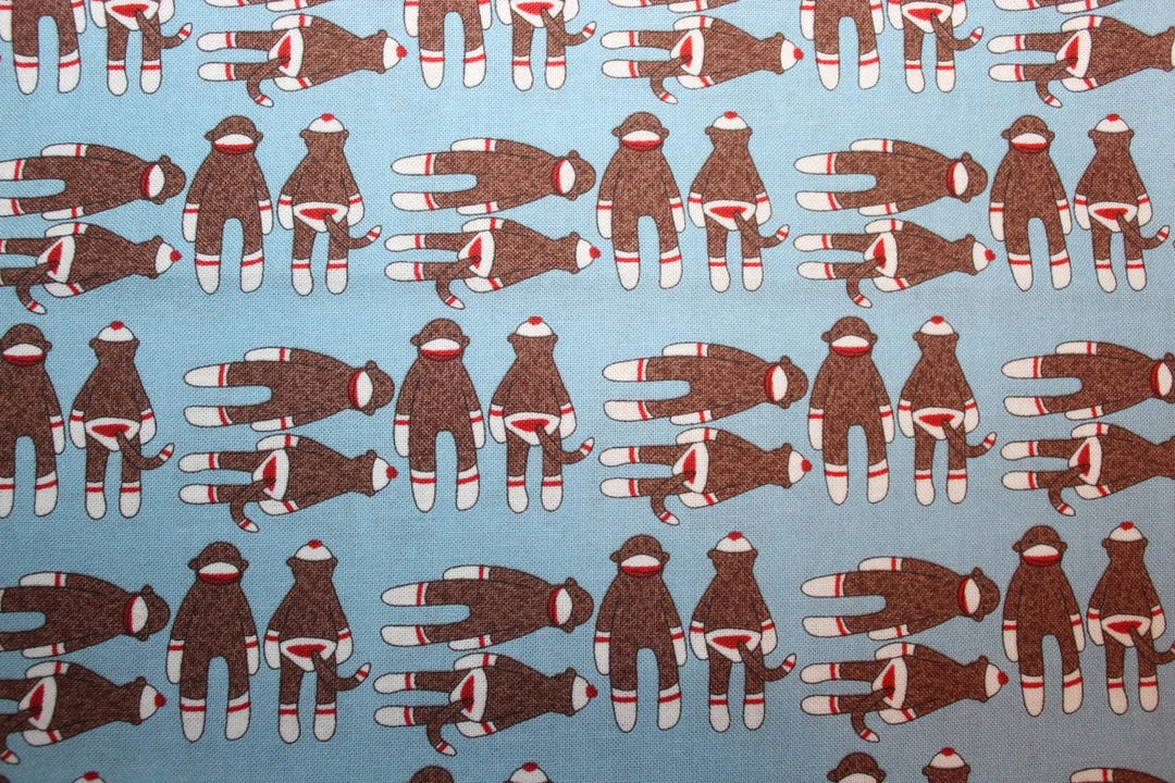 Erin Michael Goodnight Monkey "coming and Going" Fabric for Moda - Moda ...