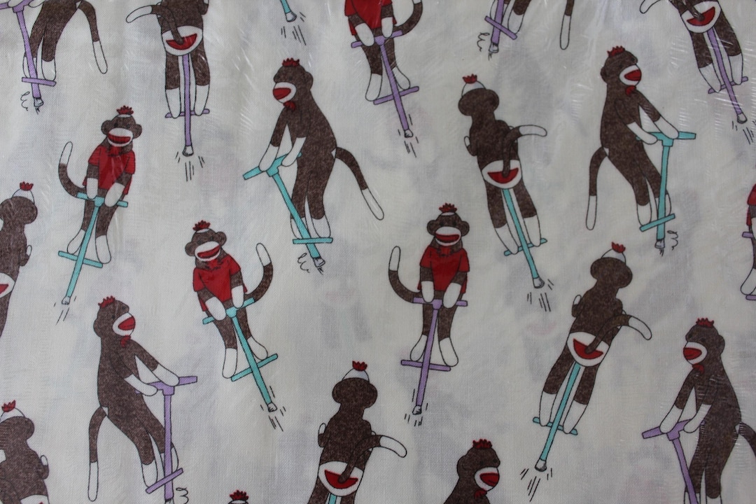 Erin Michael Sock Monkey Fabric for Moda - Moda #26033 - Funky Monkey ...