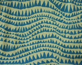 Shark Tooth Fabric Geometric Black Triangles White on Blue - Etsy