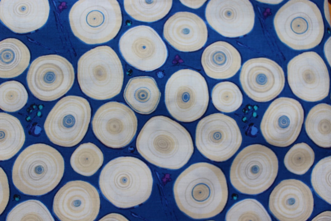 Martha Negley Tree Rings Fabric - PWMN061 Tree Rings (blue) Fabric for ...