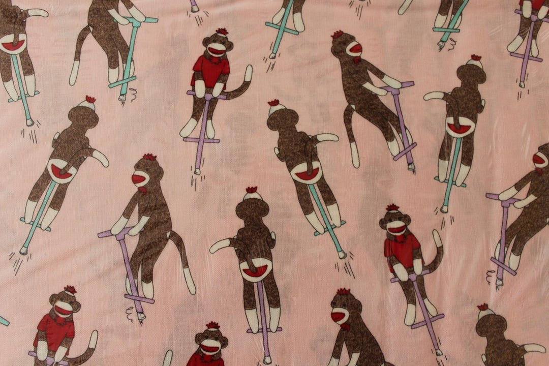Erin Michael Sock Monkey Fabric for Moda - Moda #26033 - Funky Monkey ...