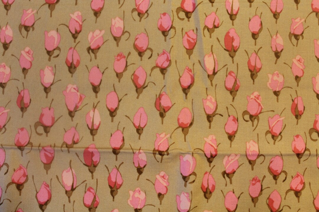 Martha Negley Later PWMN066 Rose Garden "rose Bud" (natural) Fabric for ...