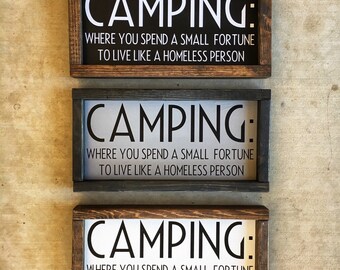 Funny camping sign | Etsy