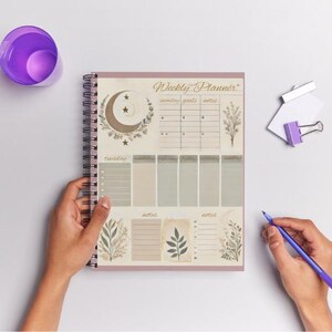 Weekly Digital Planner With Lunar Design - Etsy
