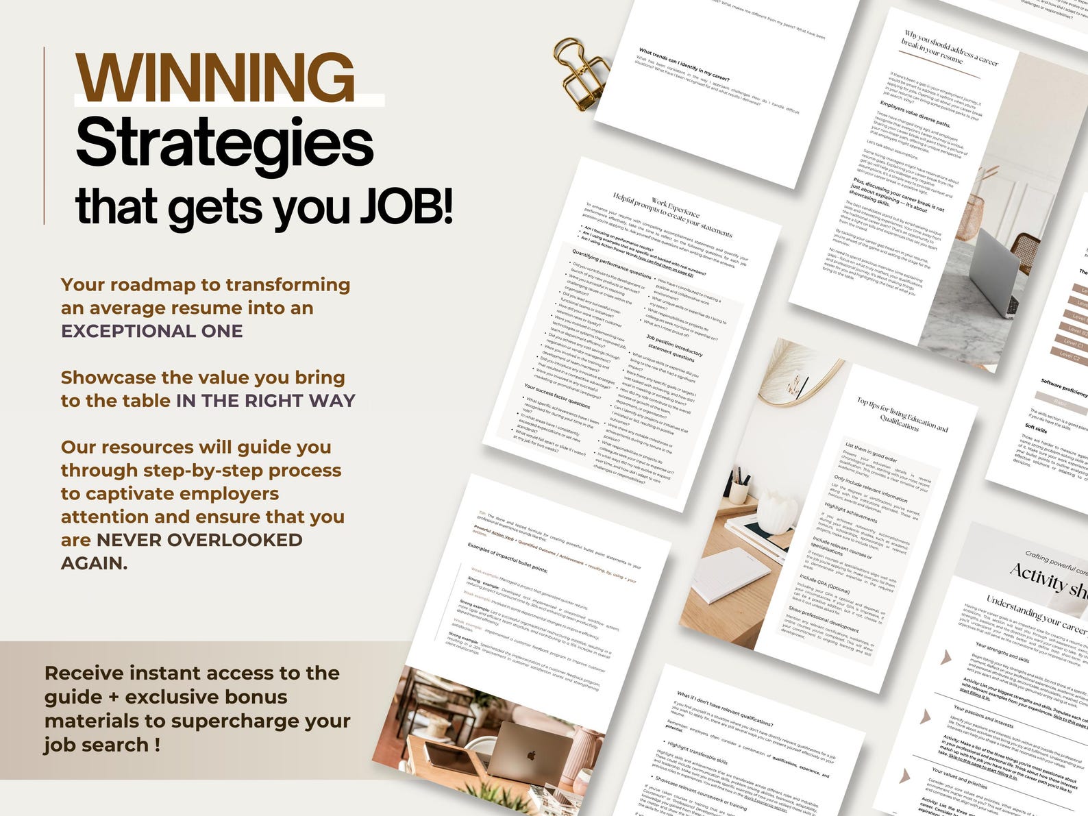 CV Writing Guide, Professional Resume, CV Writing Workbook, ATS Resume ...