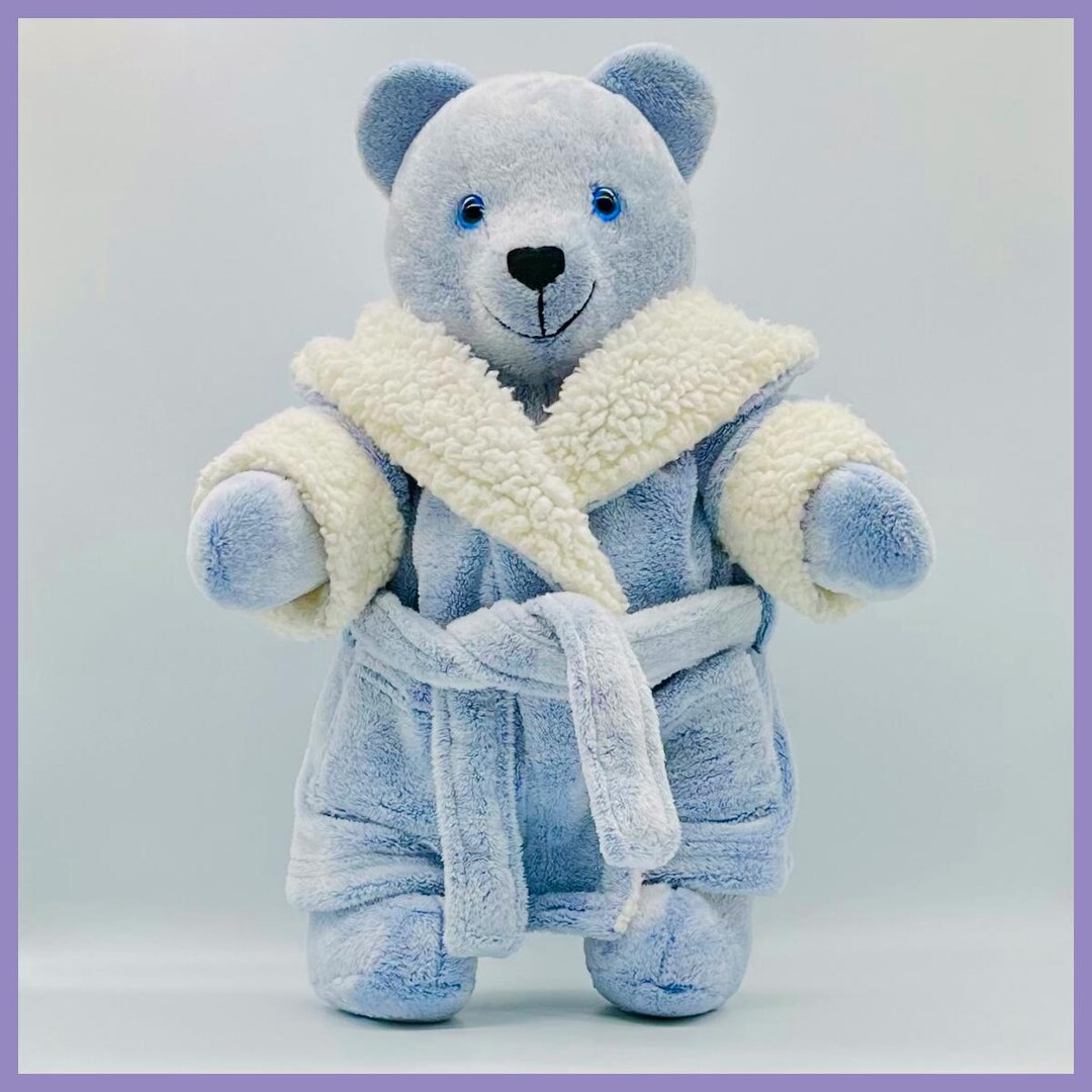 Bathrobe / Dressing Gown Jointed Memory Bear Including Mini Removable ...