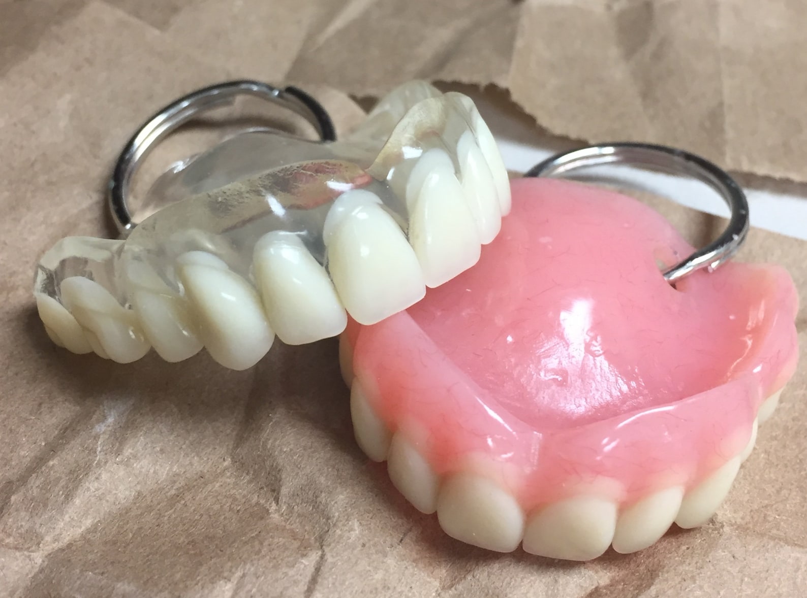 Tiny Denture Keychain baby Teeth | Etsy