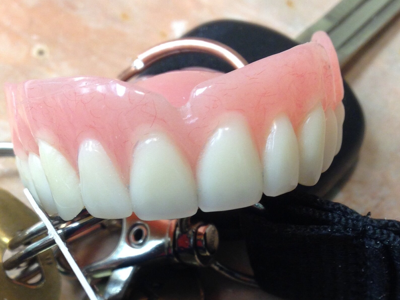Tiny Denture Keychain baby Teeth | Etsy