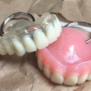 Tiny Denture Keychain "baby Teeth@ - Etsy