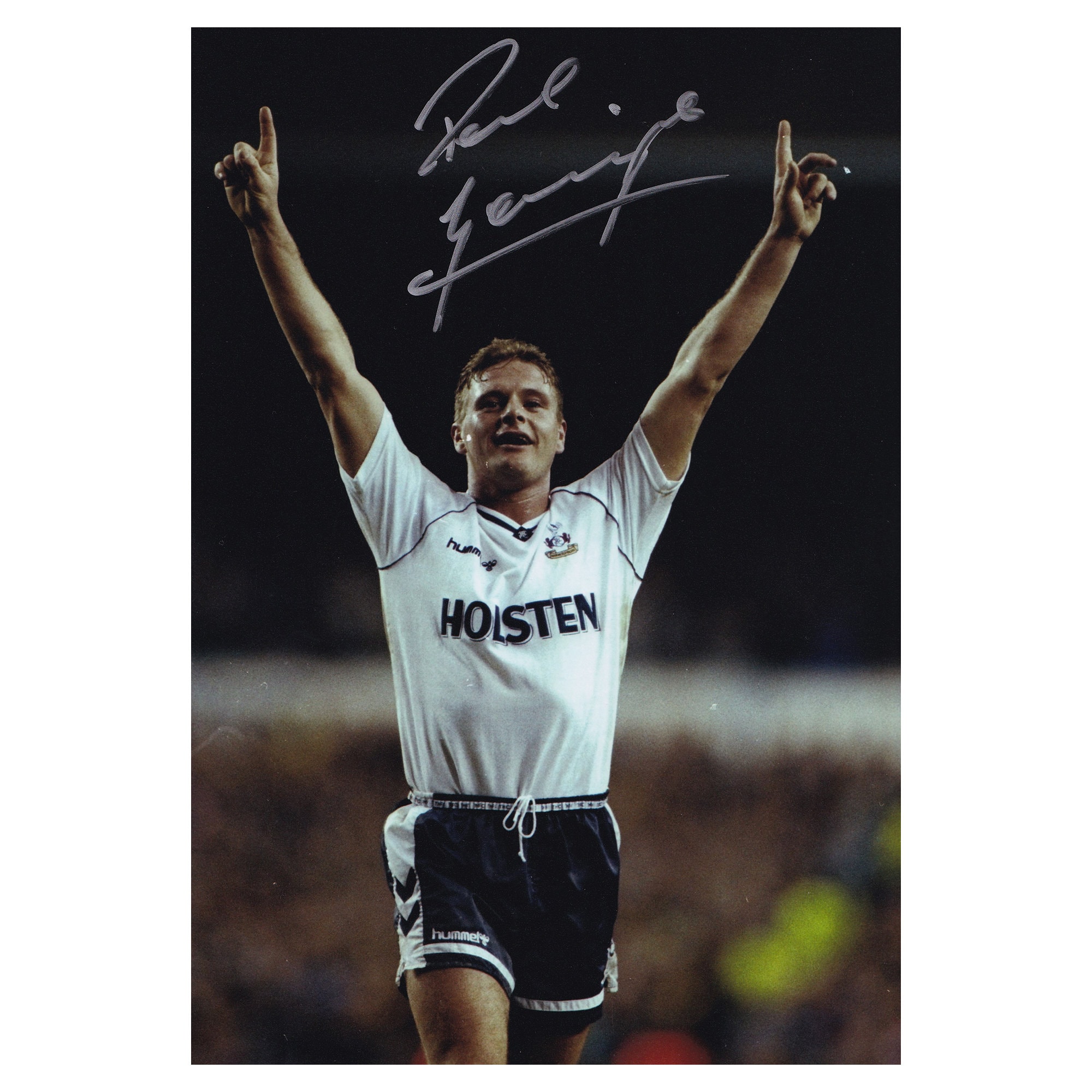 Paul Gascoigne Signed Tottenham Hotspur Celebration Photo Spurs ...